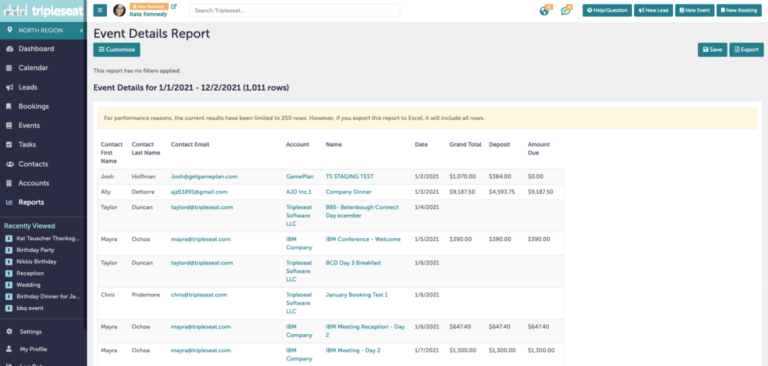 Tripleseat Wedding Venue Management Software - CRM & Booking