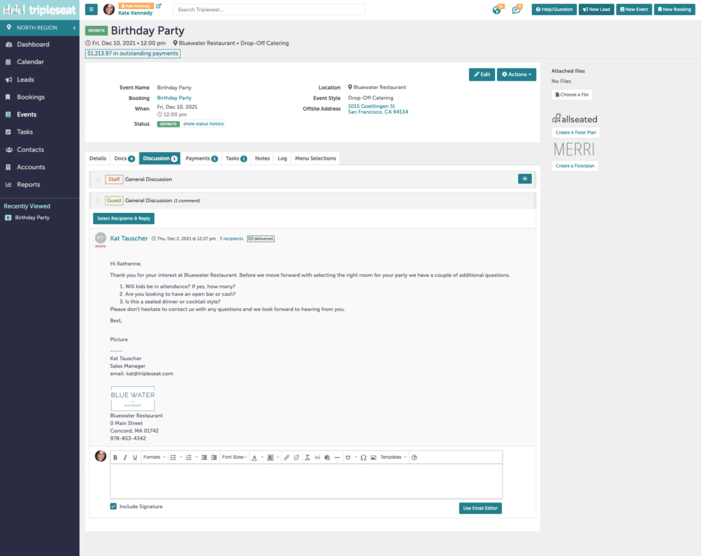 Banquet Management & Event Order Software | Tripleseat