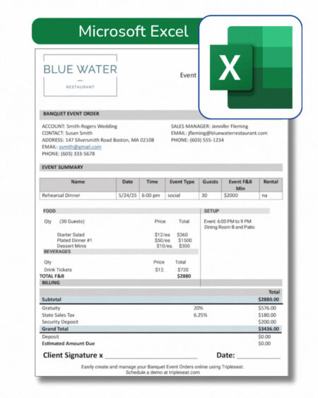 Banquet Event Order Free Template (Word, Excel & Google Doc)